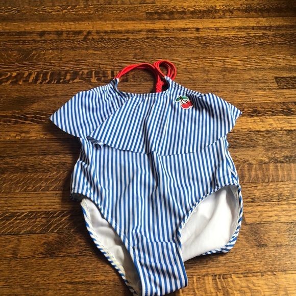 Cat & Jack | Swim | Striped Swimsuit With Cherry Patch | Poshmark